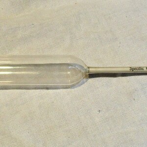 Hydrometer or Lactometer, Specific Gravity Gauge, Large Antique ...