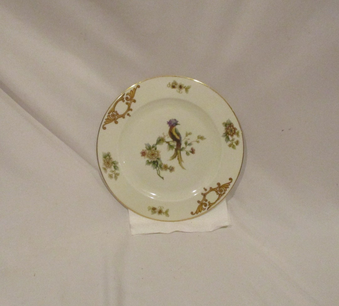 Decorative Bird Plate, Antique Czech Dinner Plate, Old 1930s Epiag ...