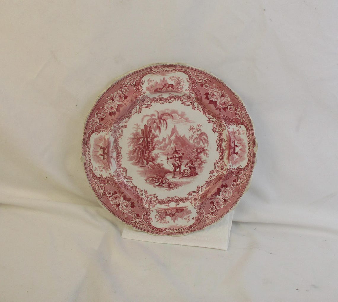 Antique Transferware Plate: William Adams & Sons, Columbus Series ...