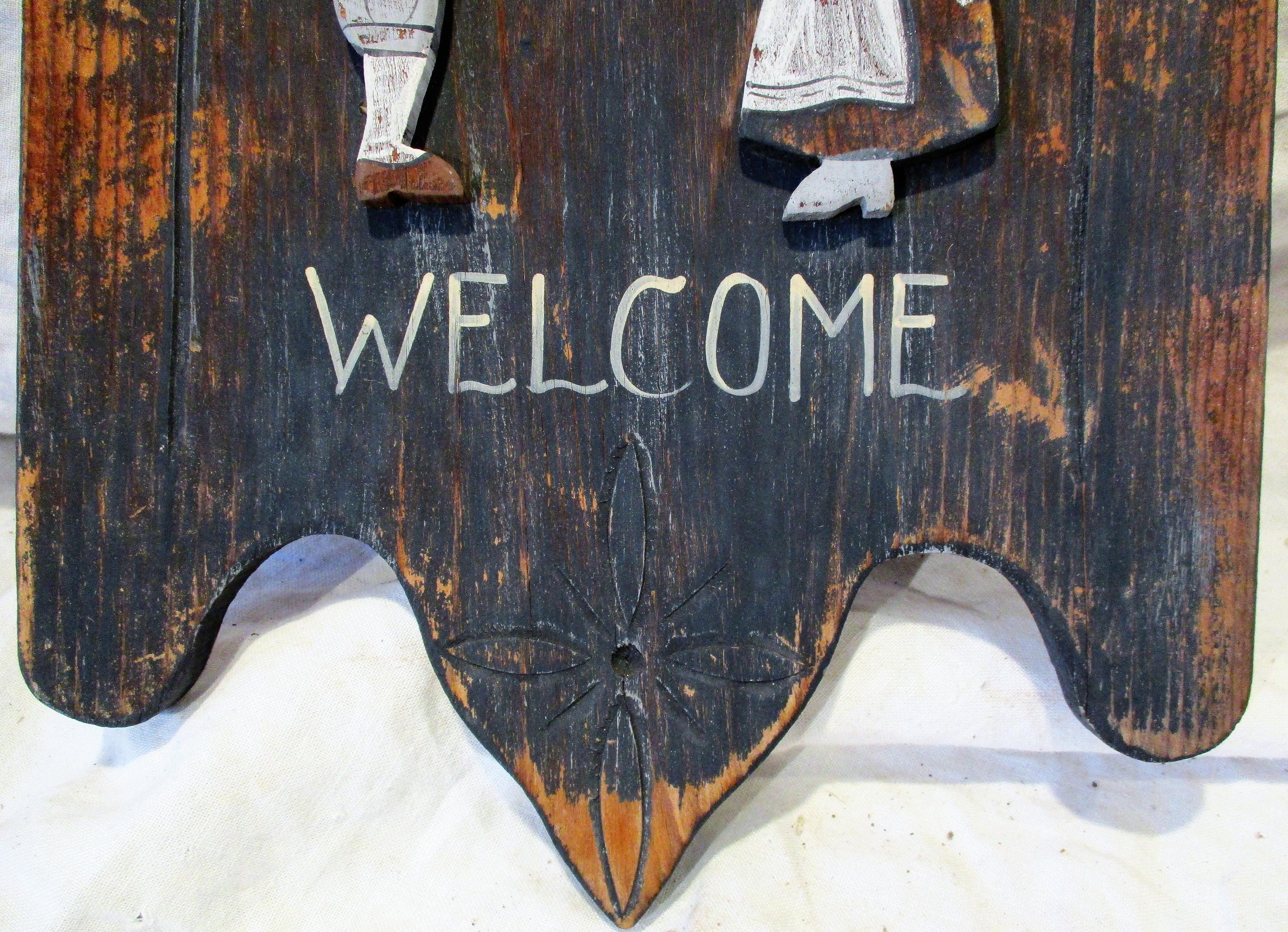 Welcome Sign Hand Made Wood Folk Art Entry Sign OOAK Hand | Etsy