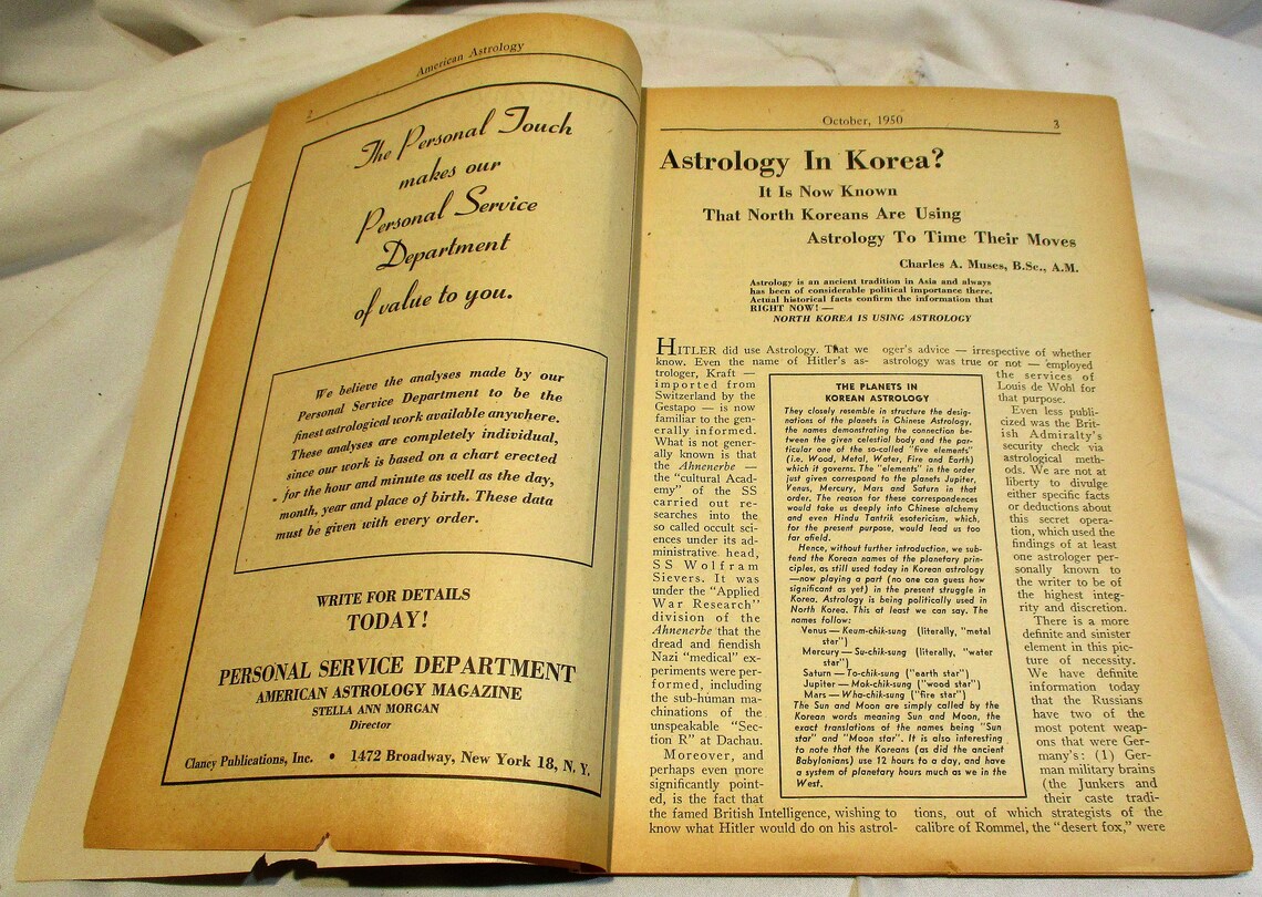 1950 American Astrology Magazine October Issue Mid Century - Etsy