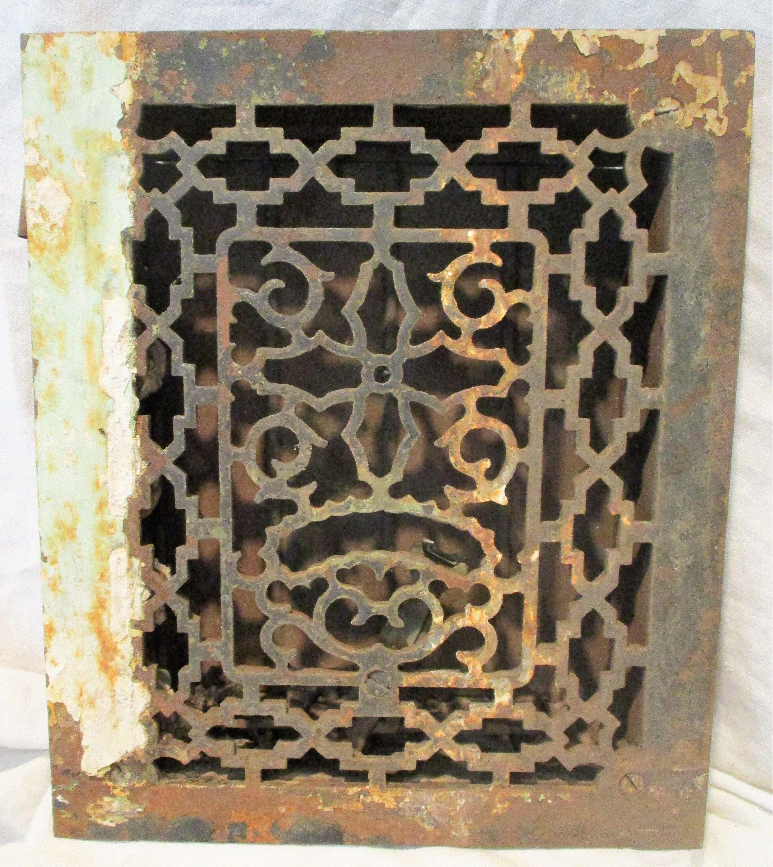 Vent Grate or Radiator Grate, Large Rectangular Cast Iron Architectural ...
