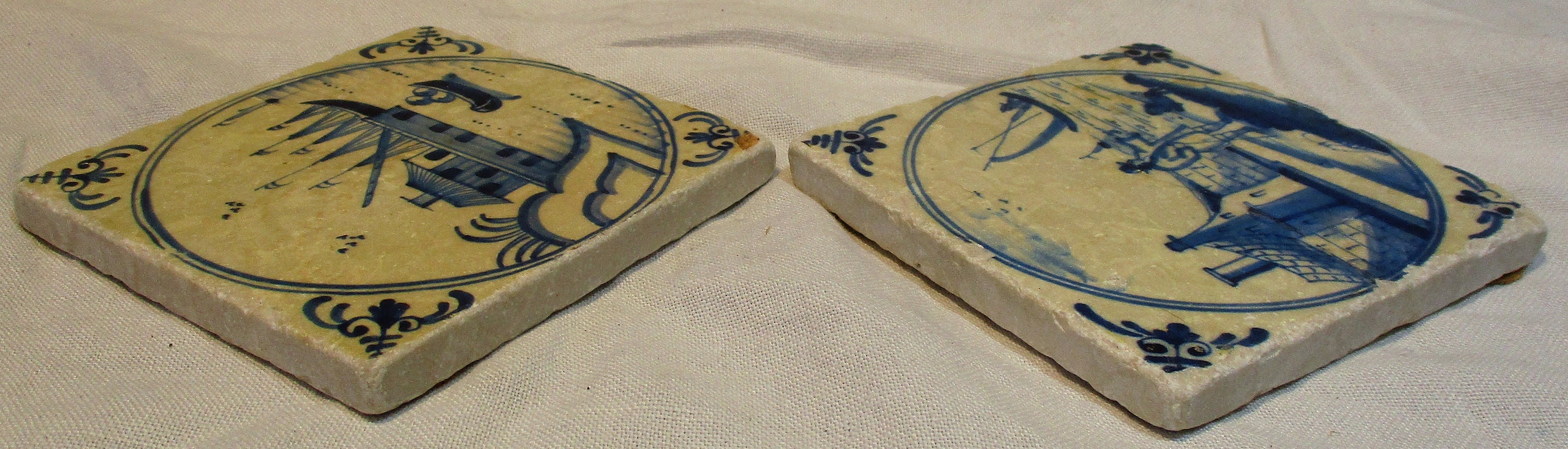 Delft Style Coasters Vintage Blue & White Hand Painted Old | Etsy