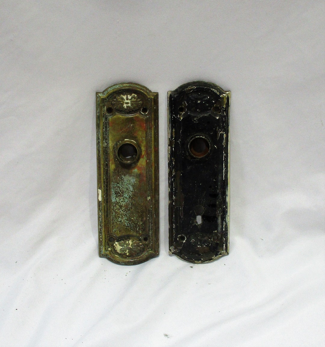 Rococo Door Latch Plates, Antique Door Lock Hardware, Old Doorknob Back ...
