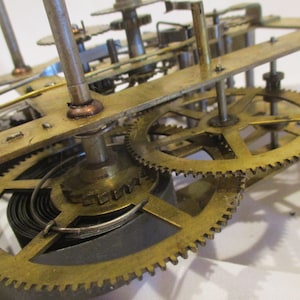 Clock Mechanism or Movement, E. N. Welch, Antique Brass, Salvage Chic ...