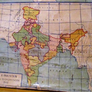 Map of India 1961 Vintage Post-colonial Educational - Etsy