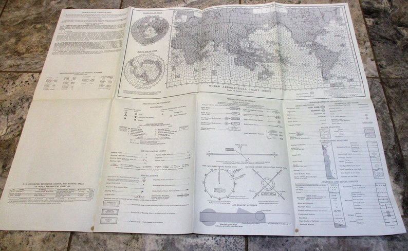 1956 Air Force Map Aeronautical Map Vintage Pilot's Map - Etsy
