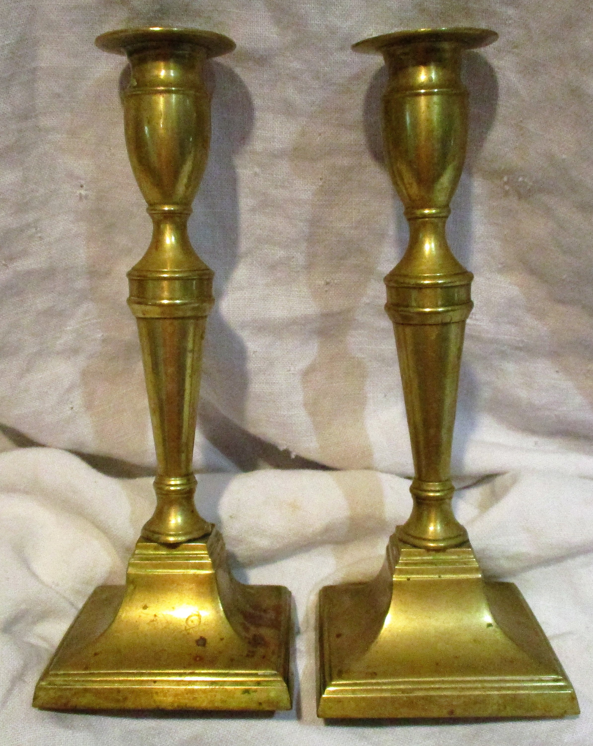 Brass Candlesticks Pair of Old Colonial Candlesticks Vintage | Etsy