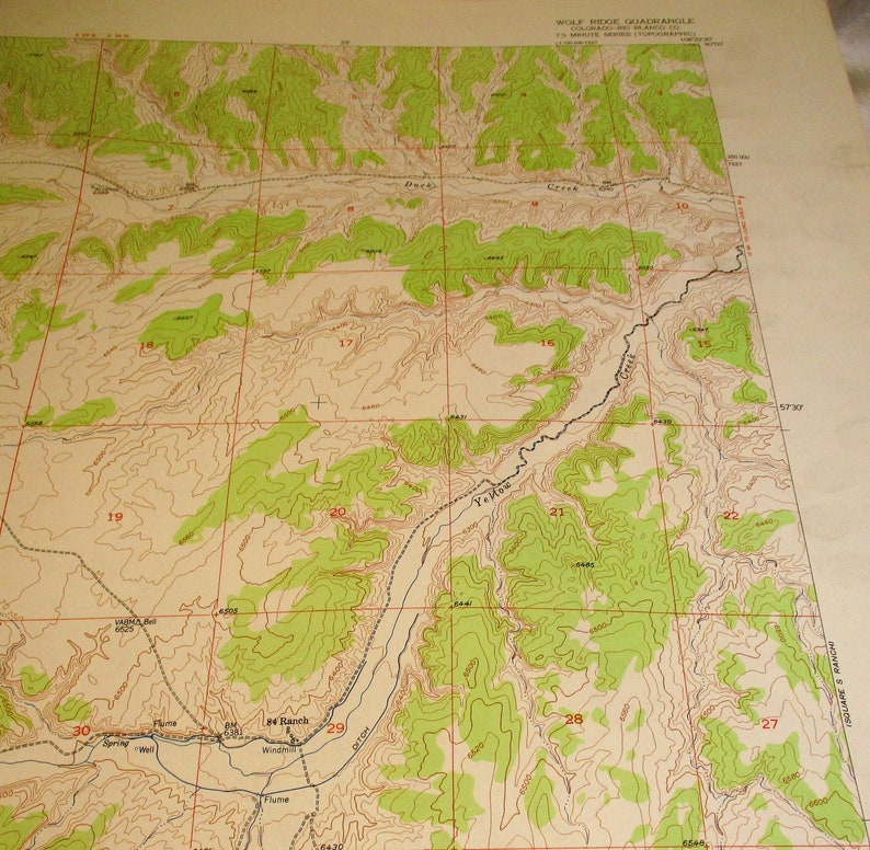 1952 Colorado Vintage Topographical Map Wolf Ridge Quadrangle - Etsy