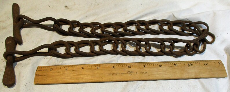 Hog Turner Chain and Two Handles Piglet Turner Large Forged - Etsy