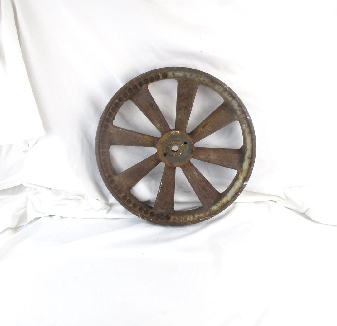 Industrial Flywheel: 15" Heavy Factory Pulley Wheel, Salvage Decor - Etsy