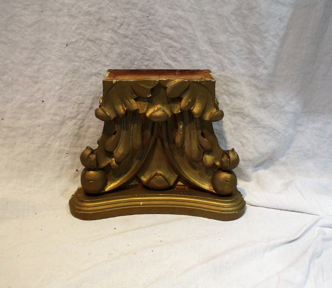 Rococo Column or Capital Fragment, Old Gilded Architectural Salvage ...