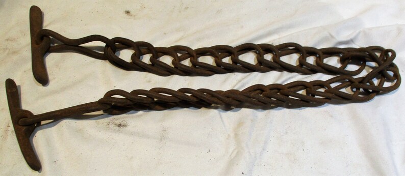 Hog Turner Chain and Two Handles Piglet Turner Large Forged - Etsy