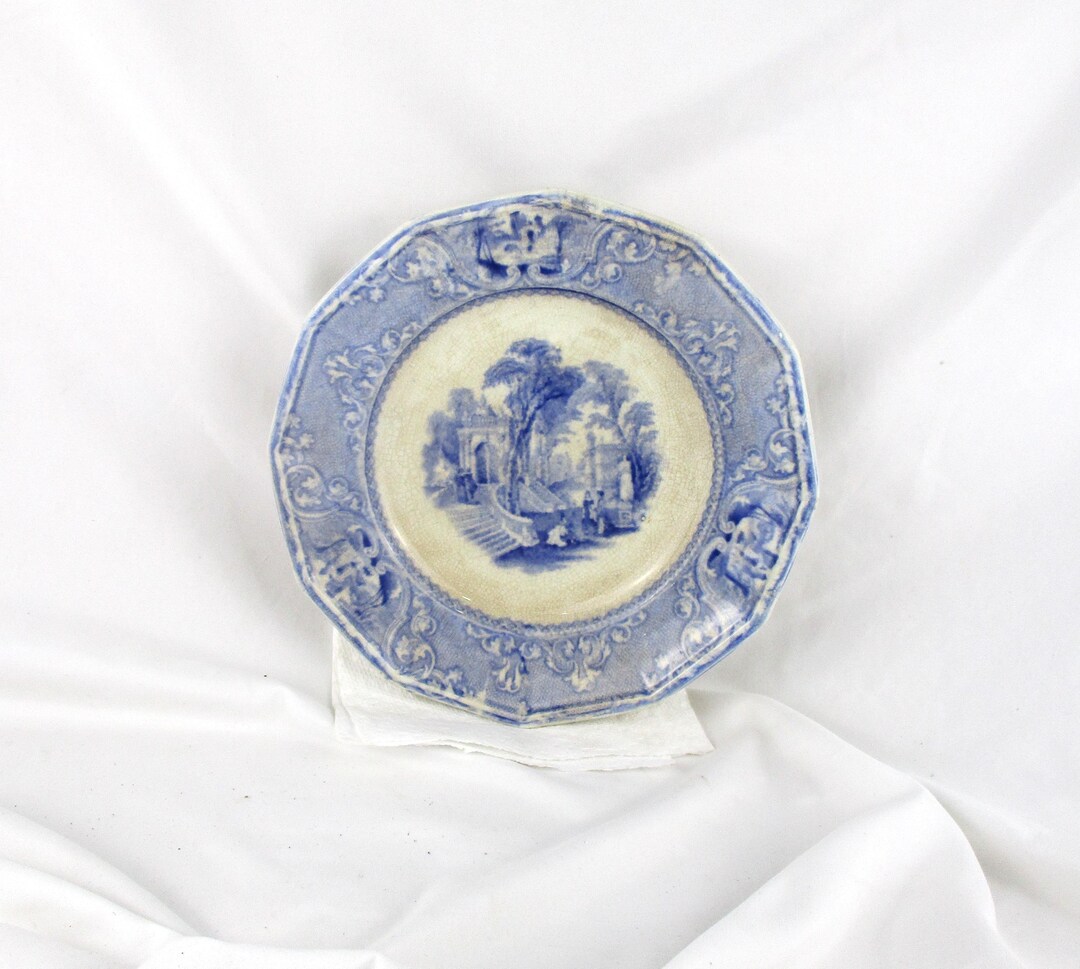 Antique Staffordshire Transferware Plate: Podmore Walker Patras Pattern ...