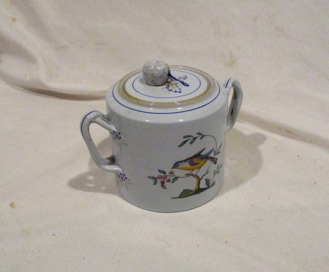 Spode Queen's Bird Sugar Bowl, Antique Round English Ironstone Serving ...