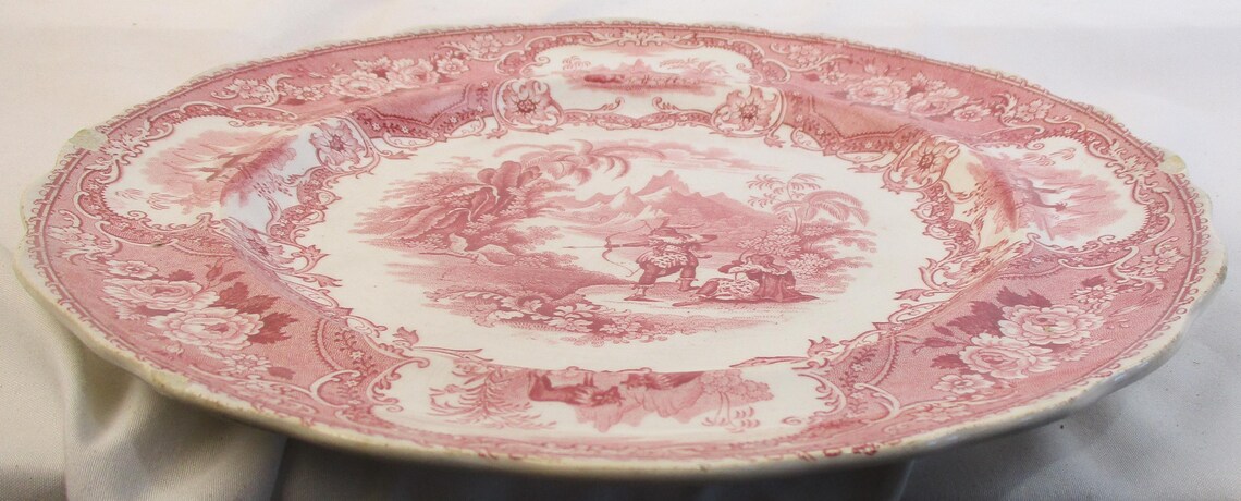 Antique Transferware Plate: William Adams & Sons, Columbus Series ...