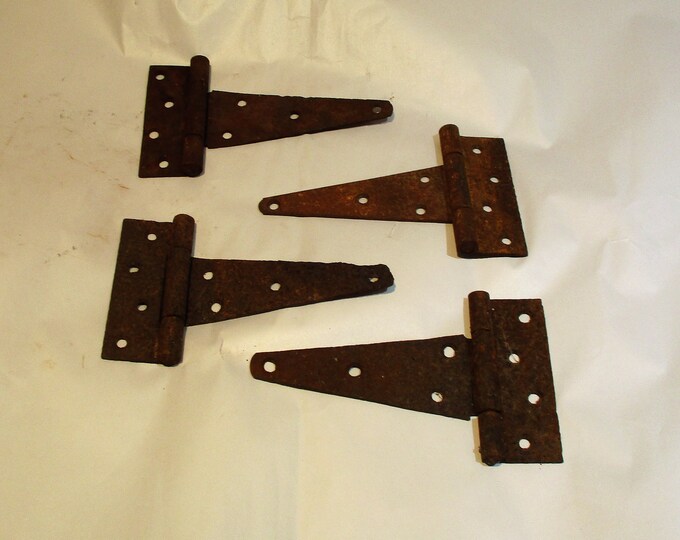 4 Old Hinges Large Heavy Duty Crusty Farm Hinges Circa - Etsy