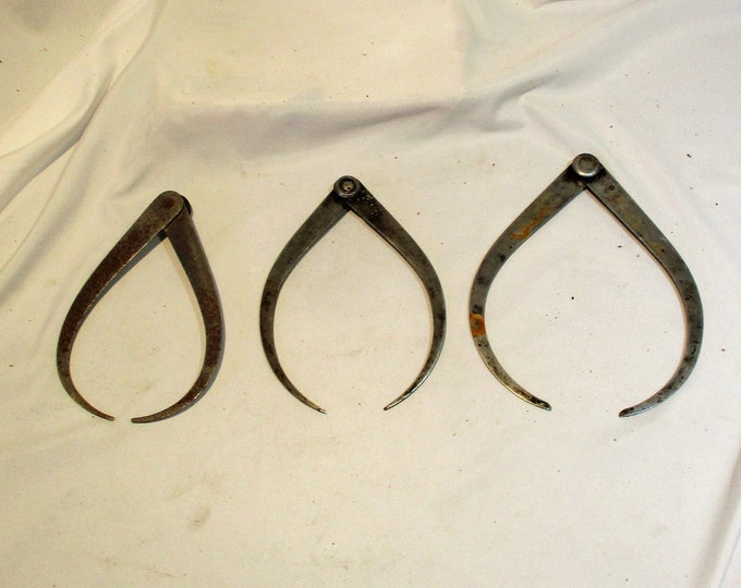 Calipers, Set of Three, Vintage Foundry or Carpentry or Workshop ...
