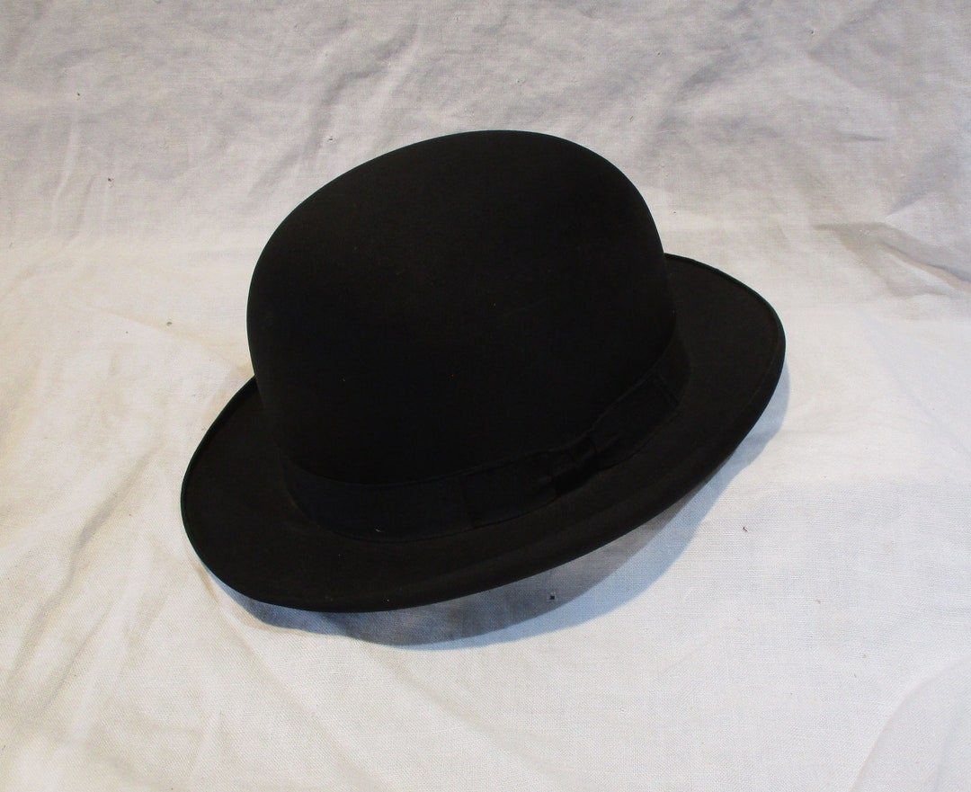 Vintage Black Felt Bowler Hat - 1900s Derby - "thomas Crown Affair ...