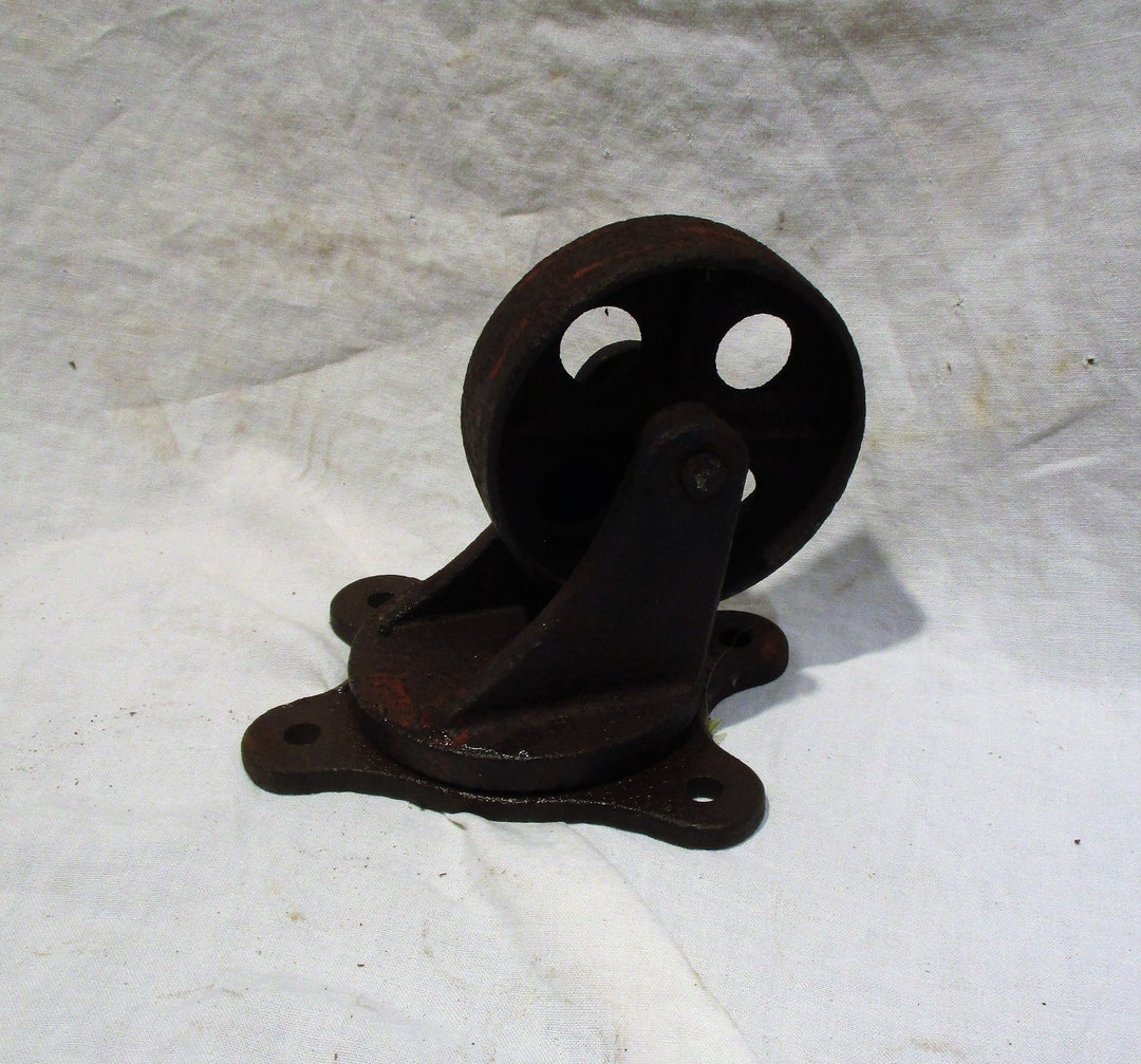 Industrial Cart Wheel, Old Large Single and Heavy, Mounting Bracket ...