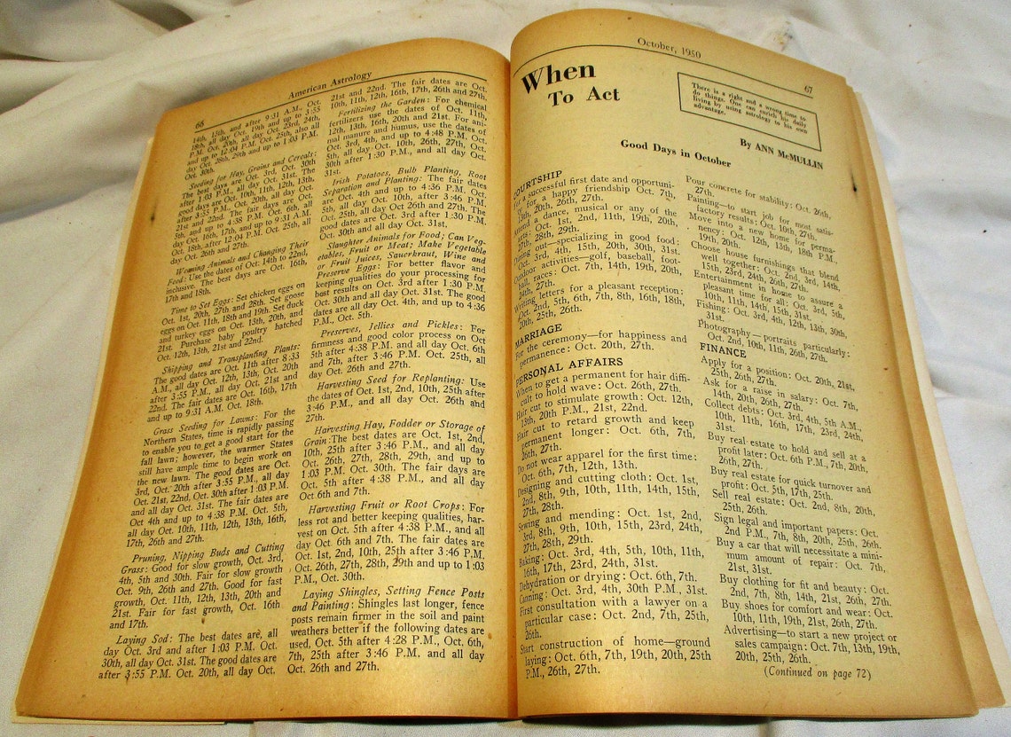 1950 American Astrology Magazine October Issue Mid Century - Etsy