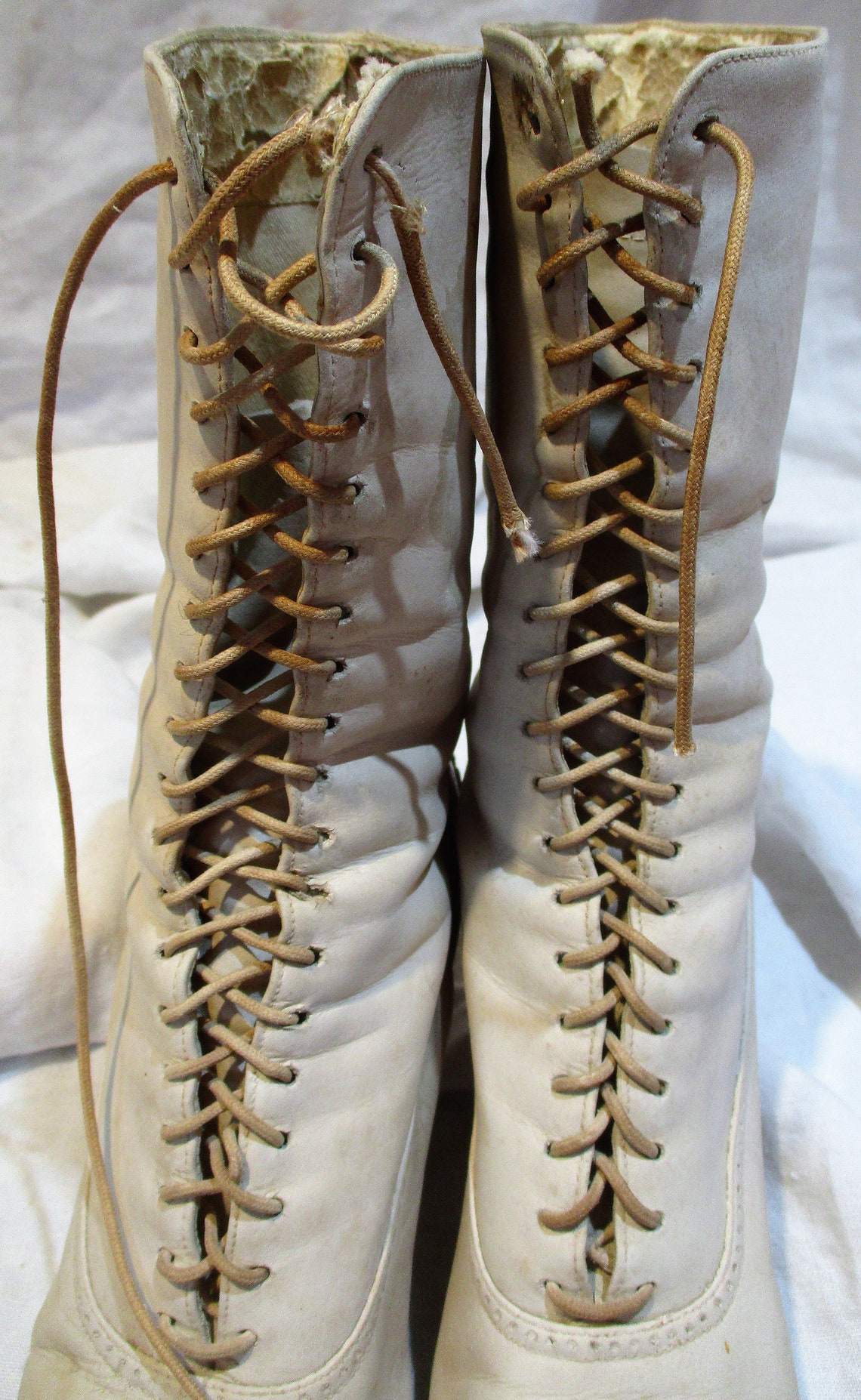 White Victorian Boots Very Old Tall Laced Womens Boots | Etsy