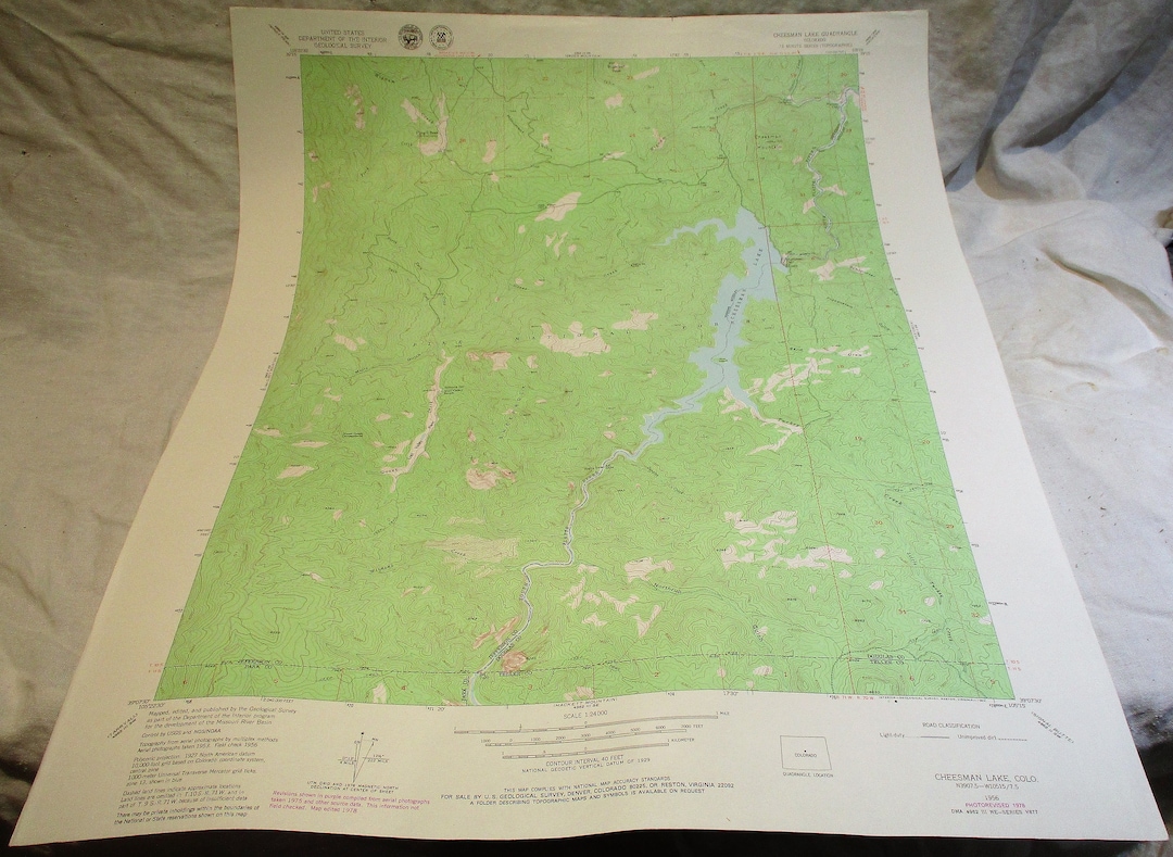 1978 Colorado Topographical Map: Cheesman Lake, Pike National Forest - Etsy