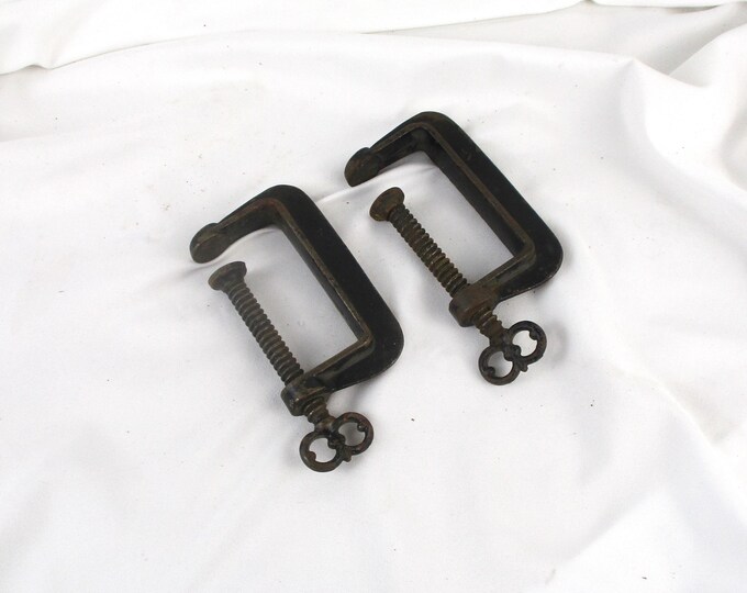 Quilt Clamps, Antique Metal C Clamps, Old Pair Vintage Hardware Salvage ...