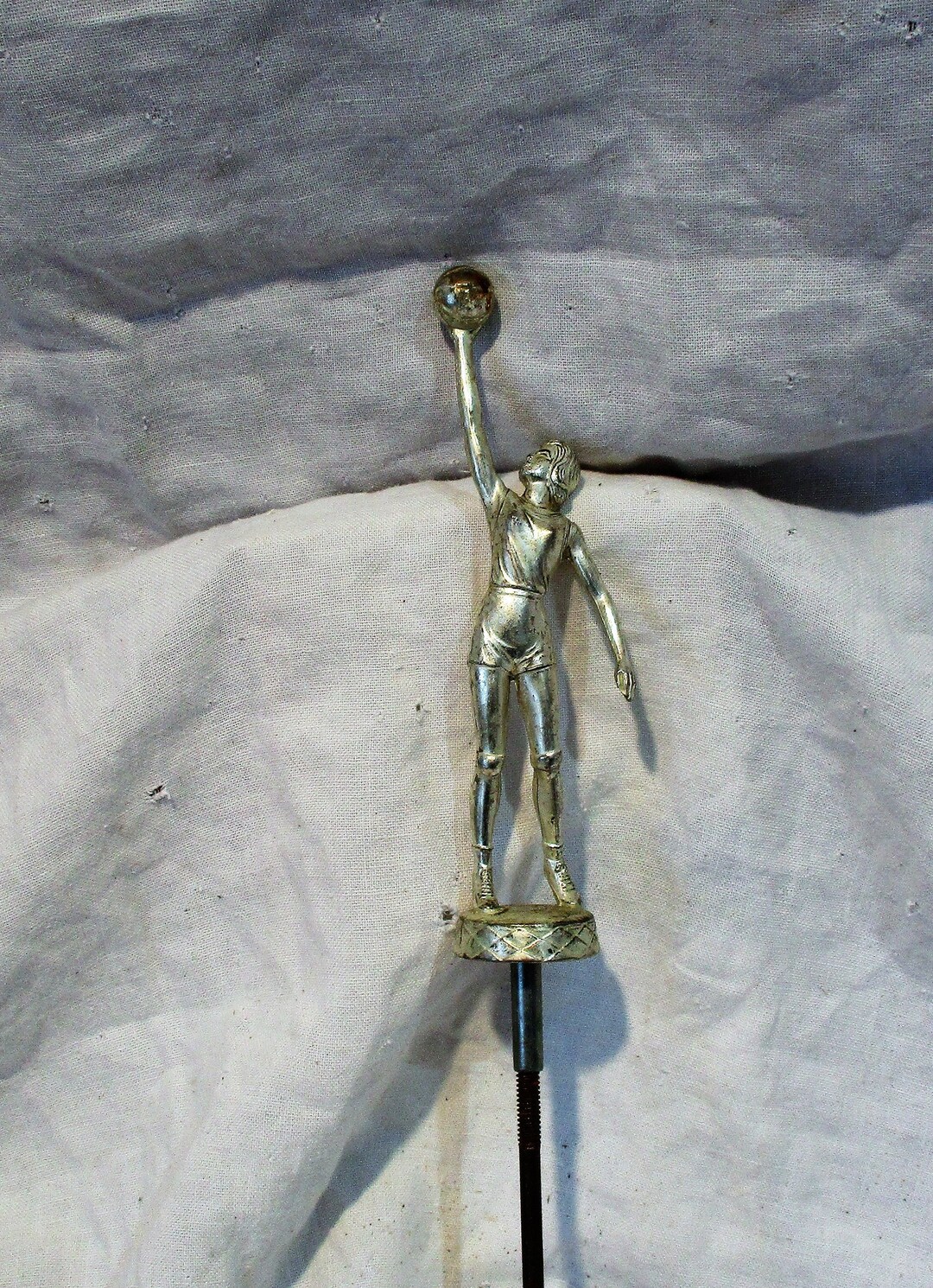 Trophy Topper, Women's Basketball, Antique Solid Metal Old Trophy ...