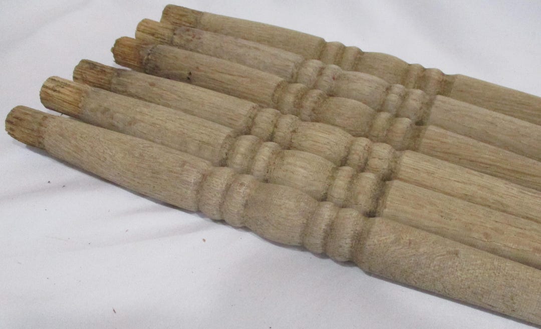 6 Spindles, Chair or Furniture Parts, Hand Turned Stretchers, Vintage ...