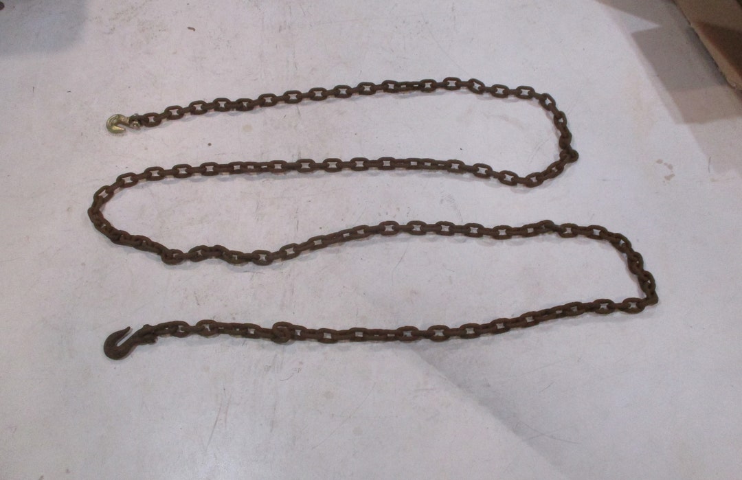 Industrial Steel Chain With Hooks: Vintage 18+ Foot Factory Salvage - Etsy