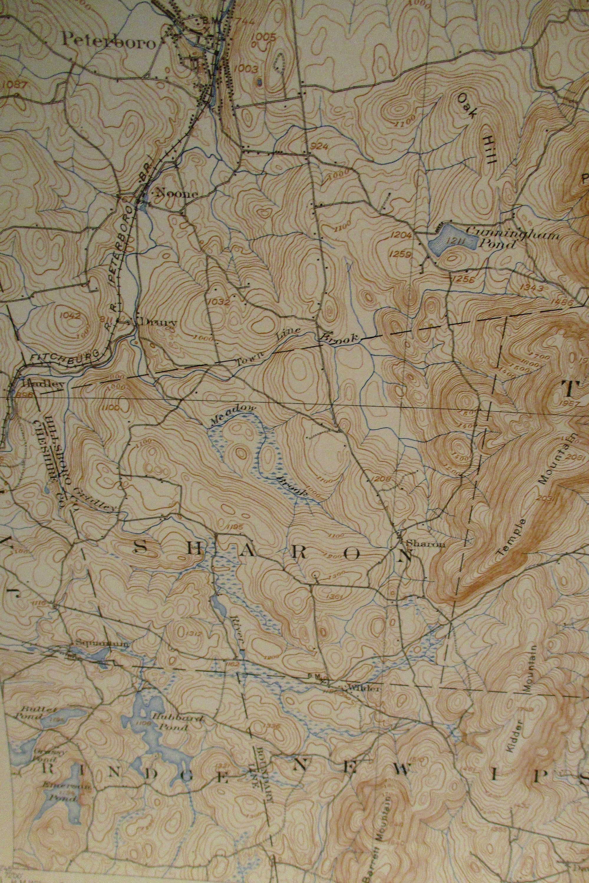 1924 Antique Topographical Map Bennington New Hampshire | Etsy