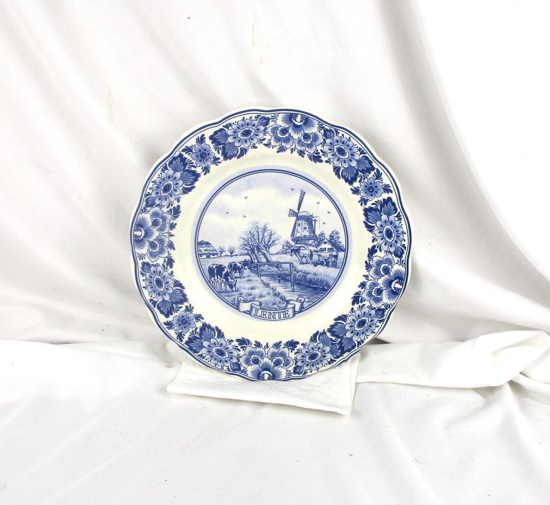 Delft Spring (lente) Plate, Dutch Blue and White Windmill Wall Hanger ...