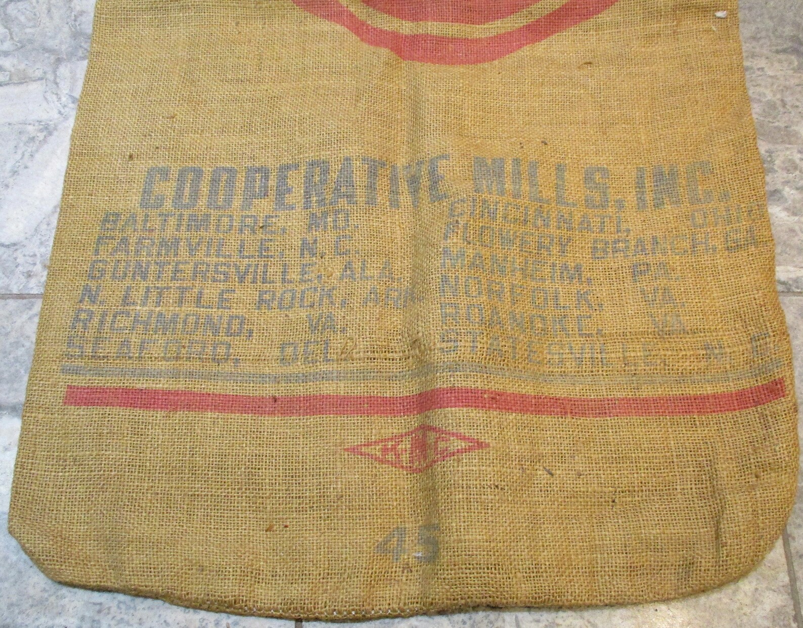 Burlap Sack Cooperative Mills Feed Sack Vintage Farm and | Etsy
