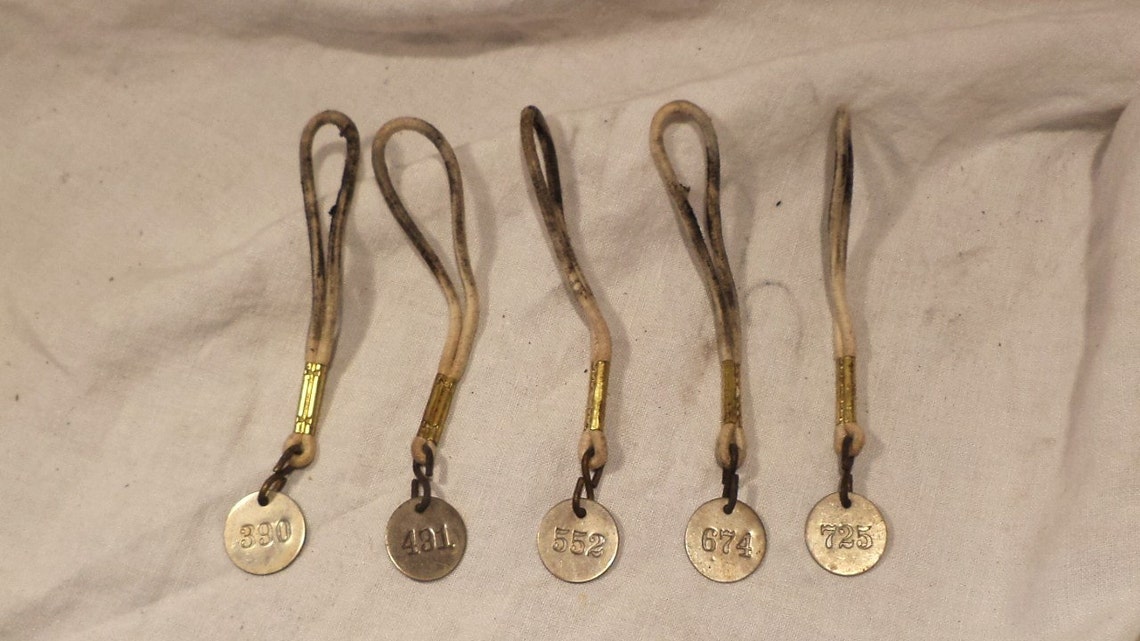 Locker Tags Set of 5 Locker Numbers Locker Ties Retro - Etsy