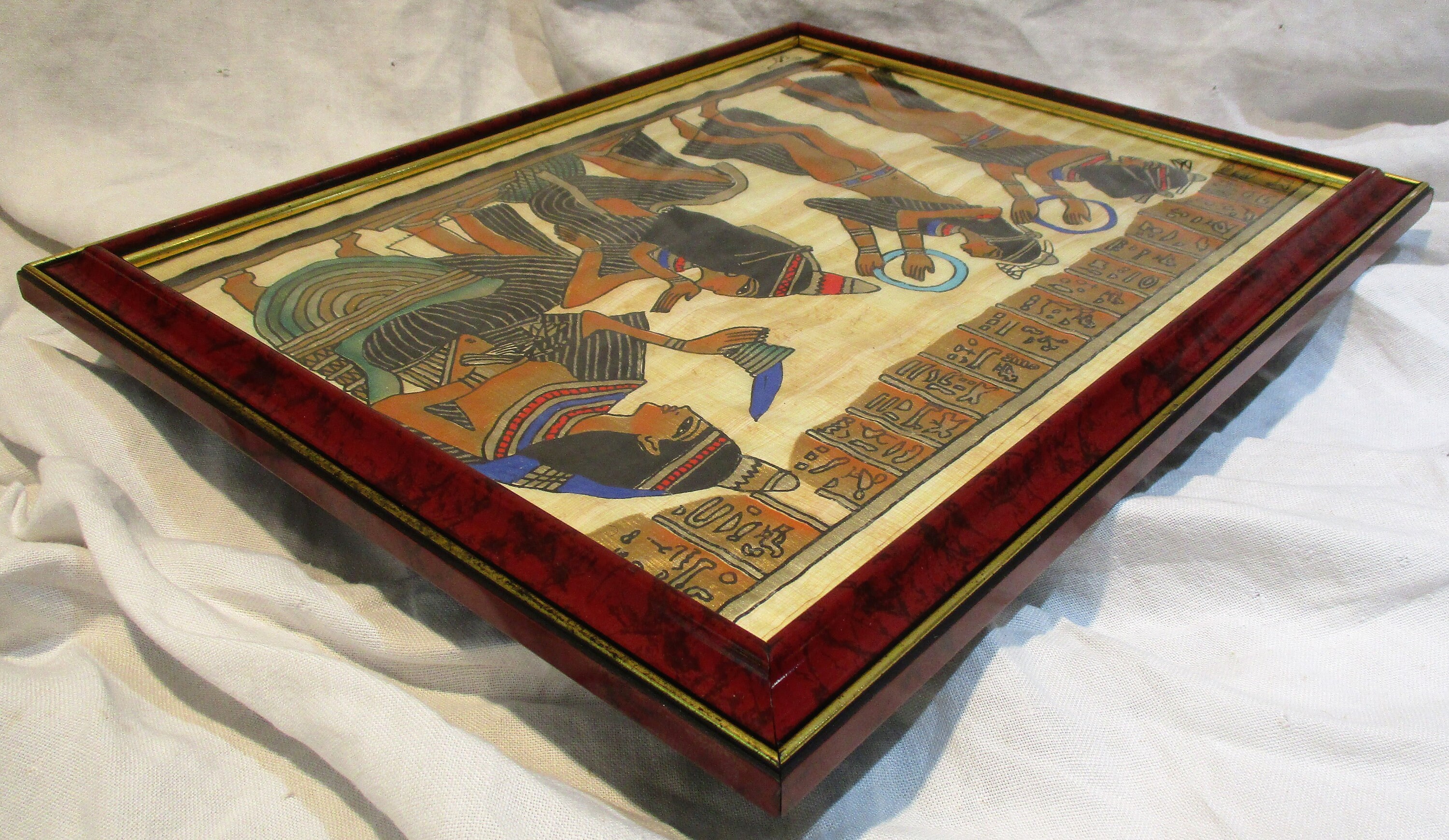 Hand Painted Papyrus Egyptian Folk Art Original Work on | Etsy