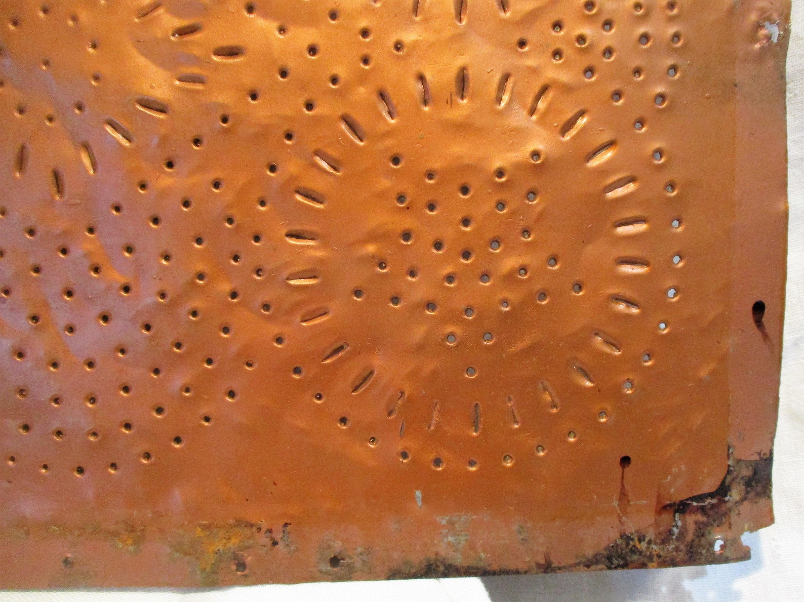 Punched Tin Antique Pie Safe Panel Perforated Tin Folk Art | Etsy