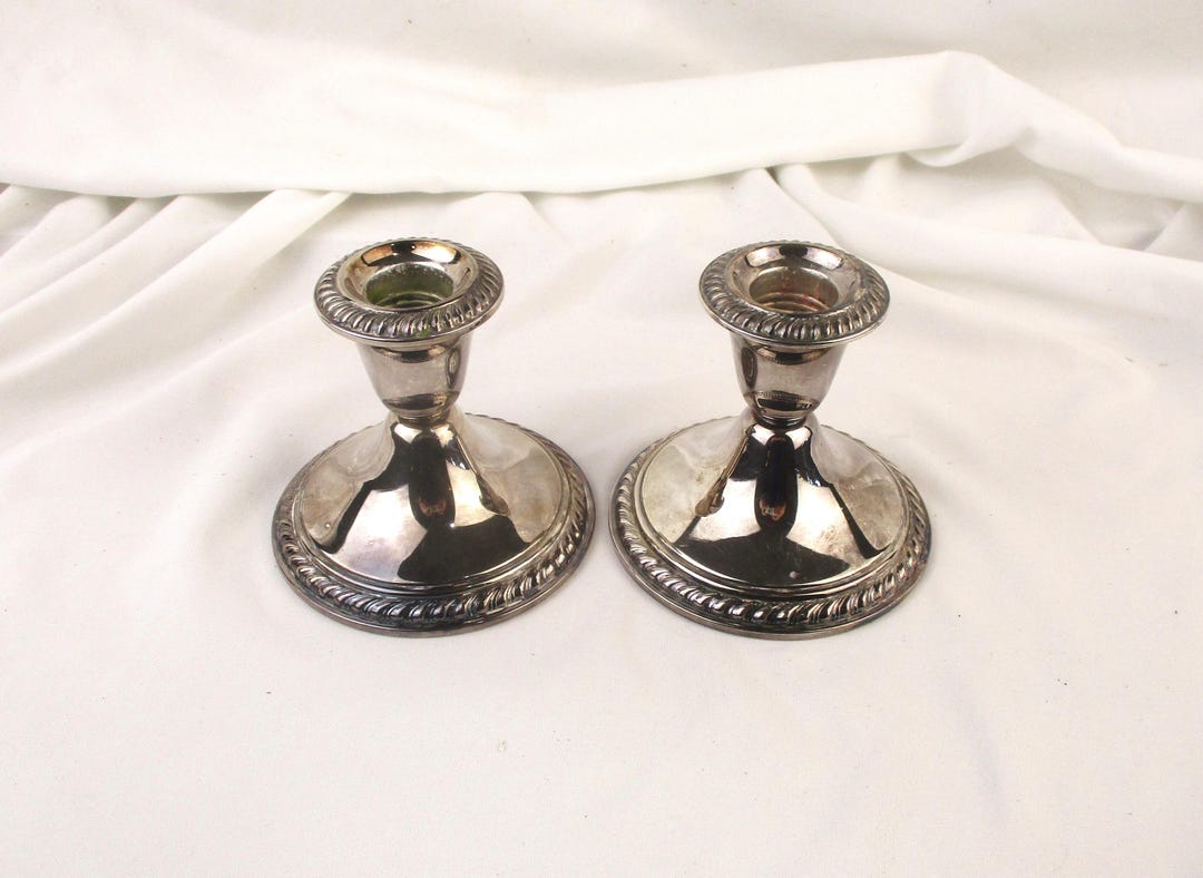 Pair of Candlesticks, Vintage Antique Alvin (gorham) Silver ...