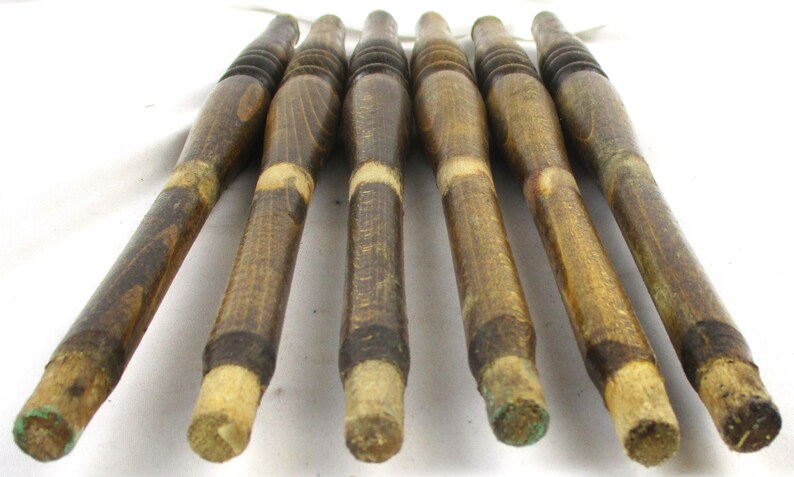 6 Spindles, Furniture Fragments, Hand Turned Stretchers, Vintage ...