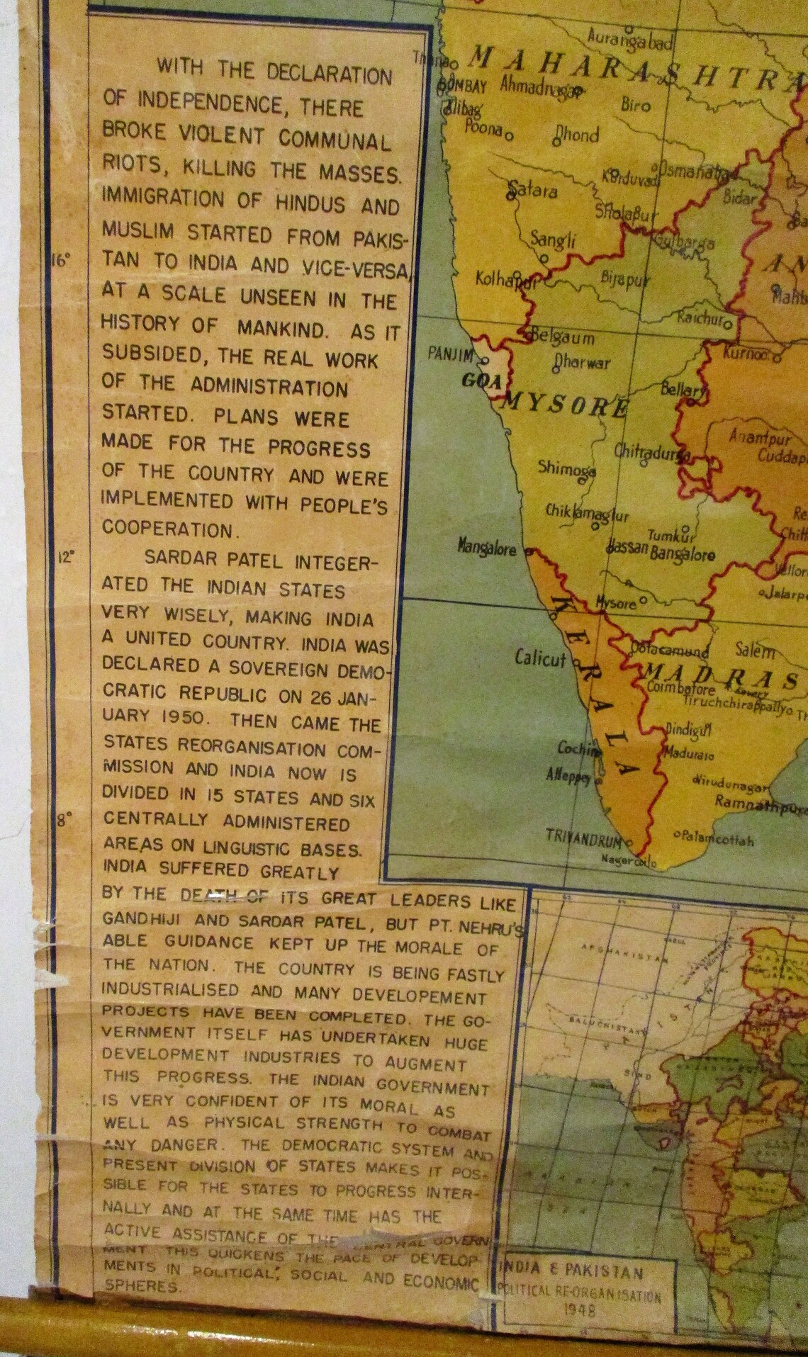 Map of India 1961 Vintage Post-Colonial Educational | Etsy