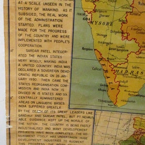 Map of India 1961 Vintage Post-colonial Educational - Etsy
