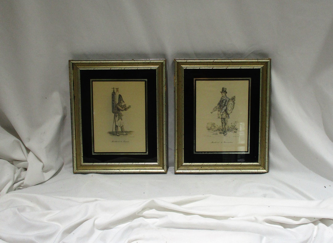 Pair of Framed French Lithographs, Early 20th Century, Merchant or ...