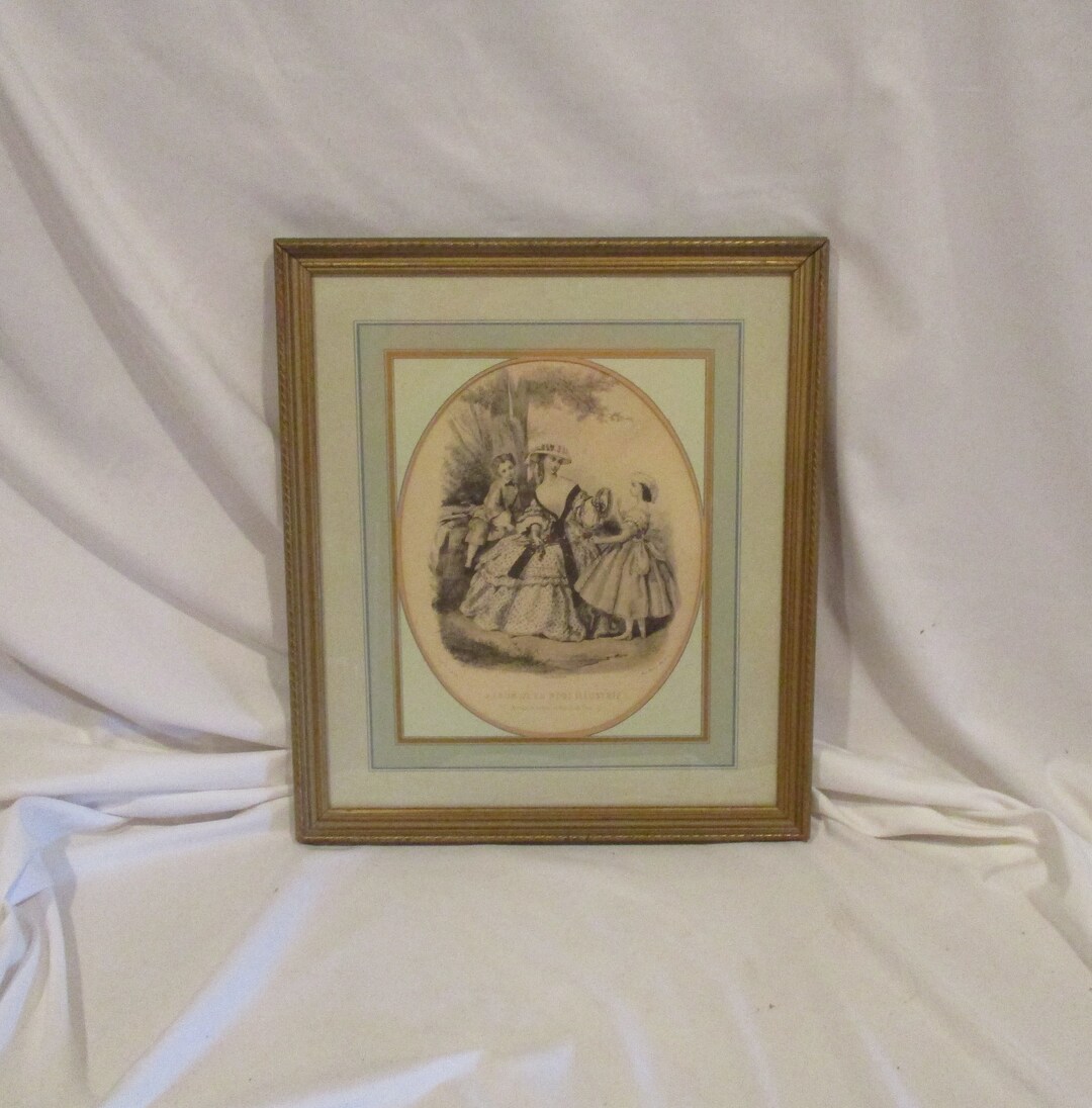 Large Framed French Lithograph, 19th Century, Classical Portrait of ...