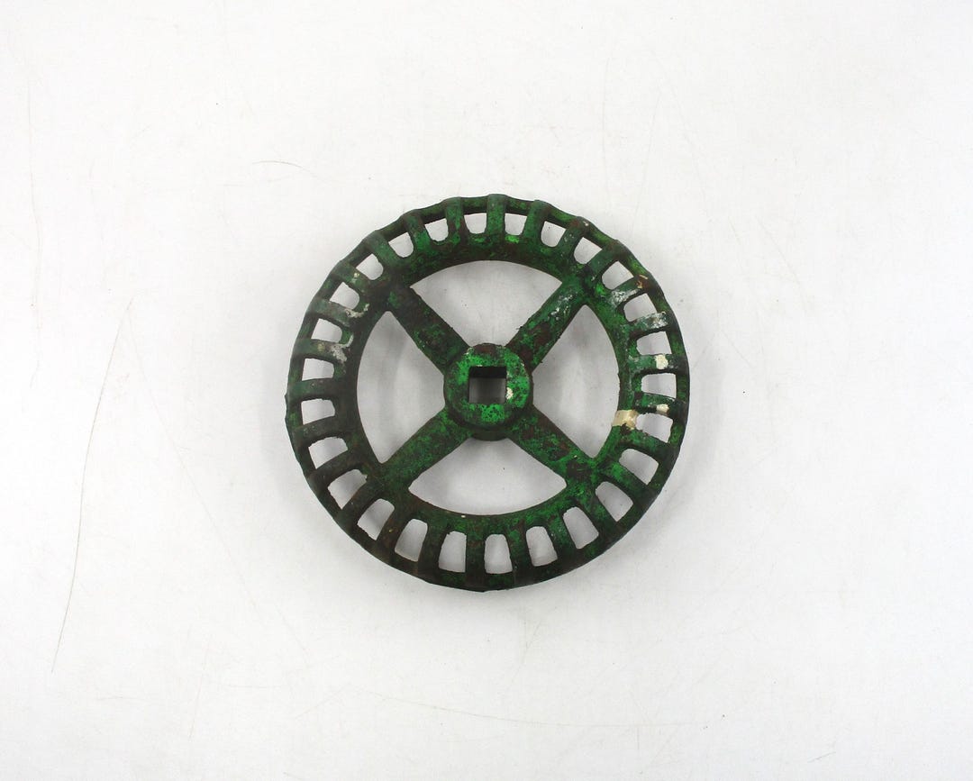 Faucet Handle, Very Large Old Green Round Valve Handle, Vintage Faucet ...