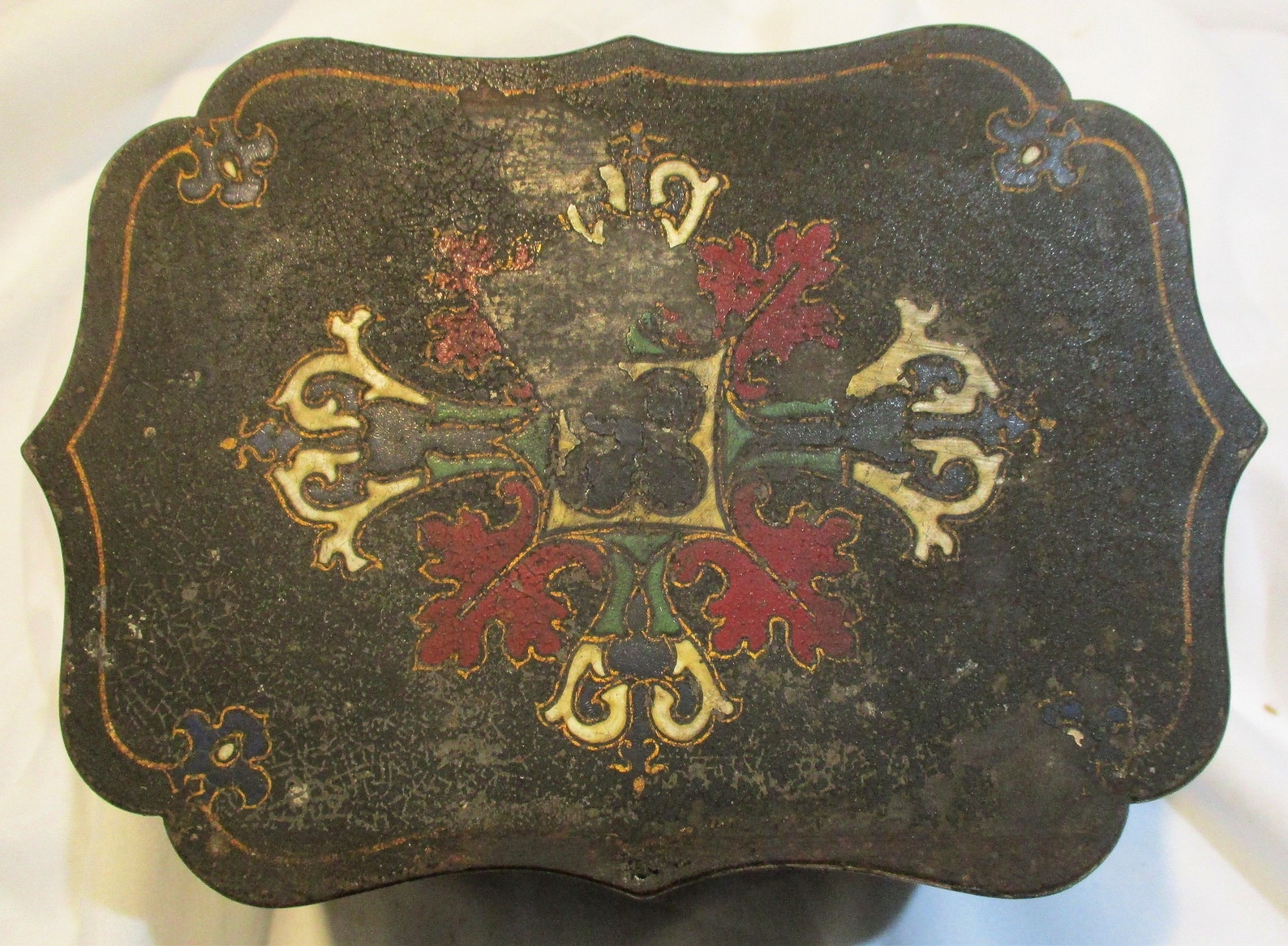 Early English Tea Tin, Antique Tea Tin, Nineteenth Century Tole Painted ...