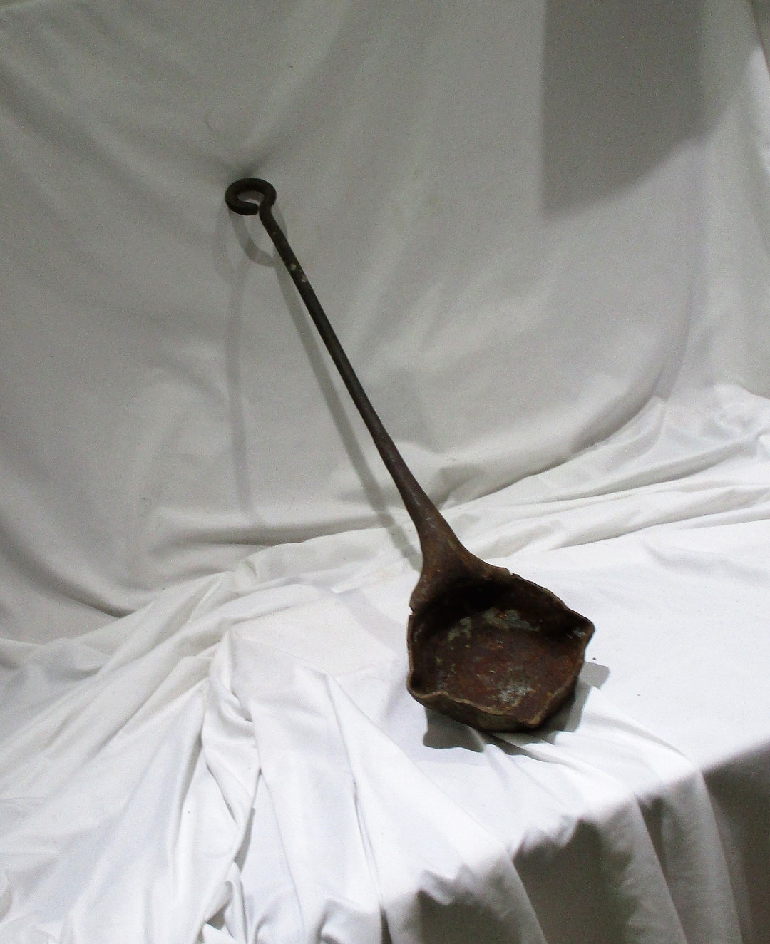 Very Large Metal Forge Crucible, Antique Industrial Smelting Tool ...