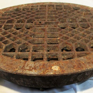 Vent Grate, Old Round Radiator Cover and Base, Arts & Crafts ...