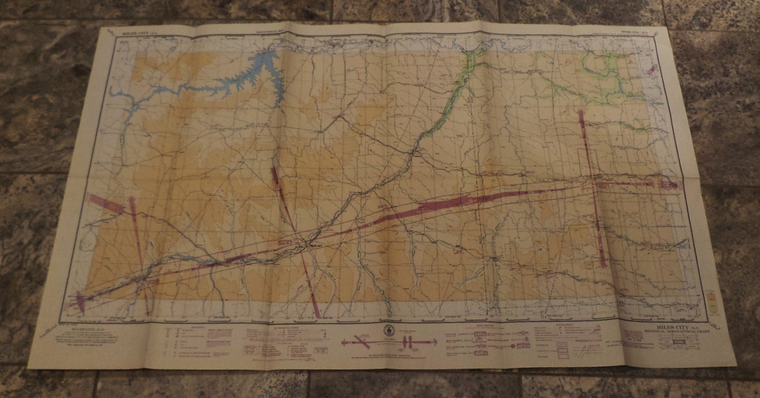 Aeronautical Map 1948 Vintage Pilot's Map Vectors | Etsy