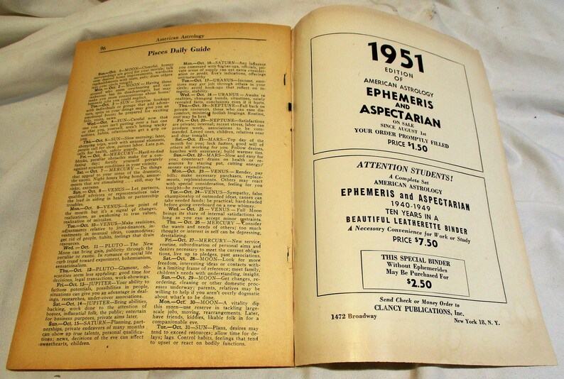 1950 American Astrology Magazine October Issue Mid Century - Etsy