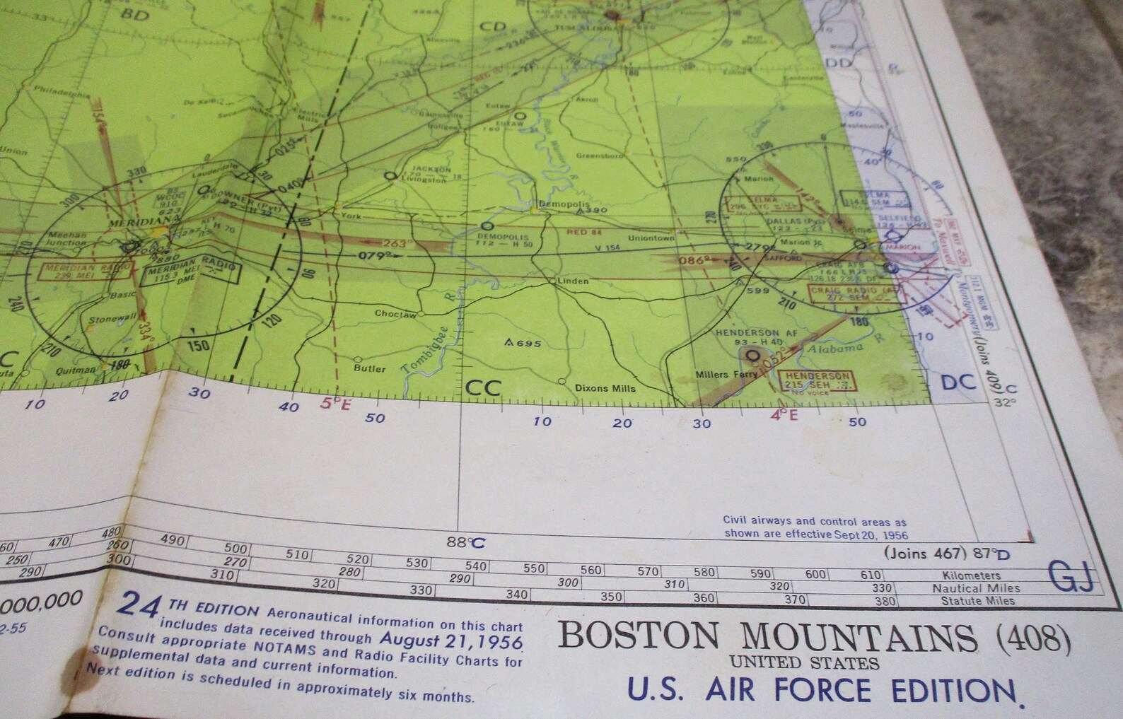 1956 Air Force Map Aeronautical Map Vintage Pilot's Map | Etsy